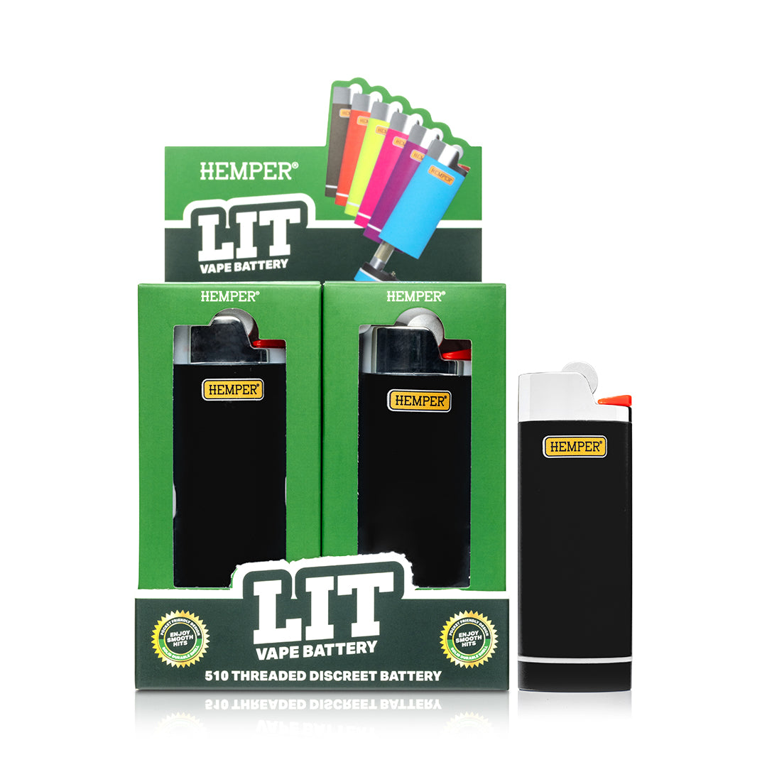 HEMPER - Lit Battery 12ct Display - Black — Hara Brands