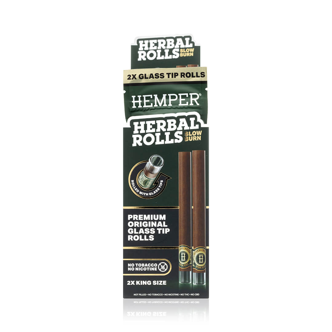 HEMPER Glass-Tipped Herbal Rolls - Natural - Display — Hara Brands