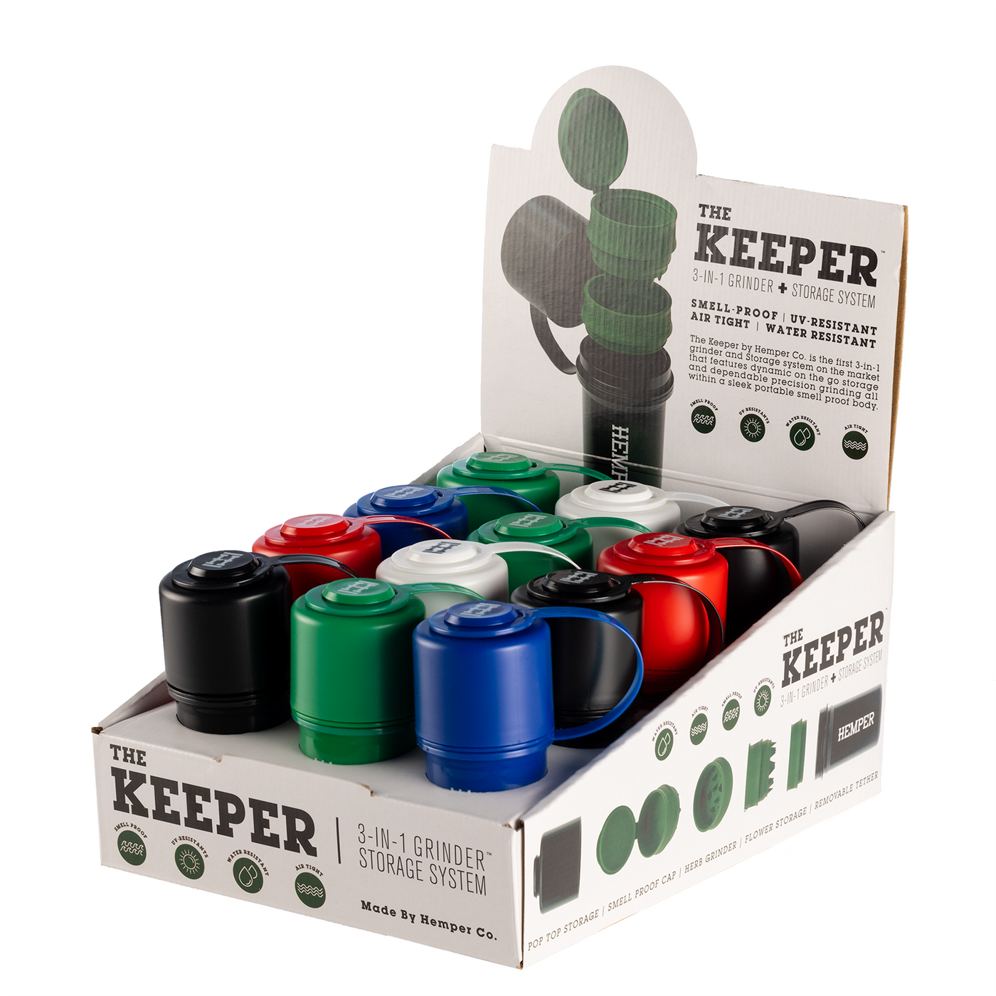 Hemper - The Keeper 3-in-1 Grinder + Storage Container Standard Color ...